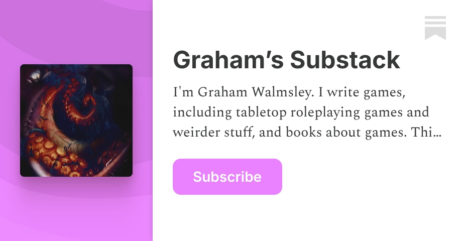 Creating characters as you play - Graham’s Substack