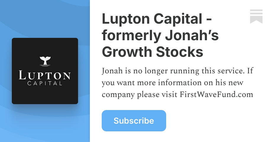 Jonah’s Growth Stock Deep Dives | Jonah Lupton | Substack