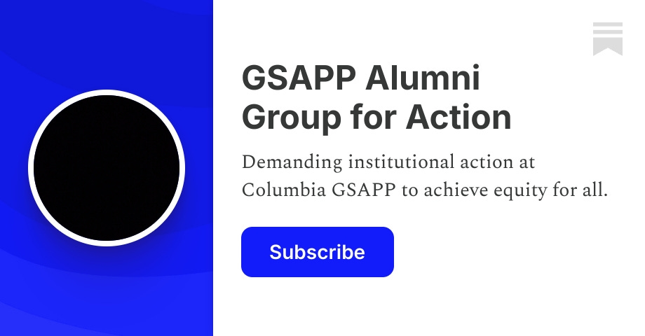 GSAPP Alumni Open Letter Follow-up
