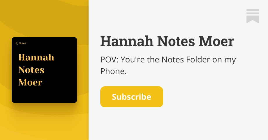 Hannah Notes Moer | Hannah Moerman | Substack