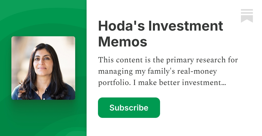 Hoda's Investment Memos | Hoda Mehr | Substack