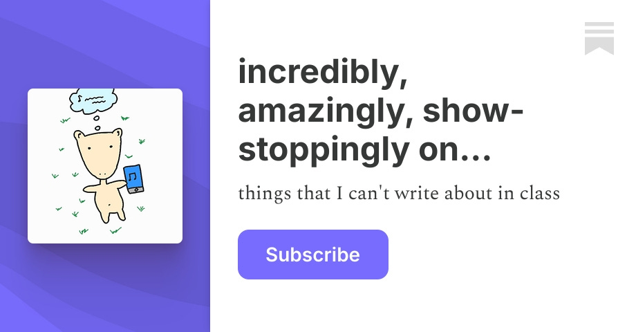 incredibly, amazingly, show-stoppingly on music | Naomi | Substack