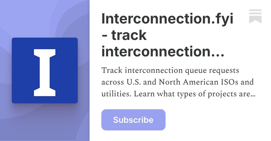 Interconnection.fyi - track interconnection queues in the US | Substack