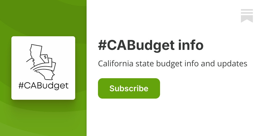 #CABudget info | Jason Sisney | Substack