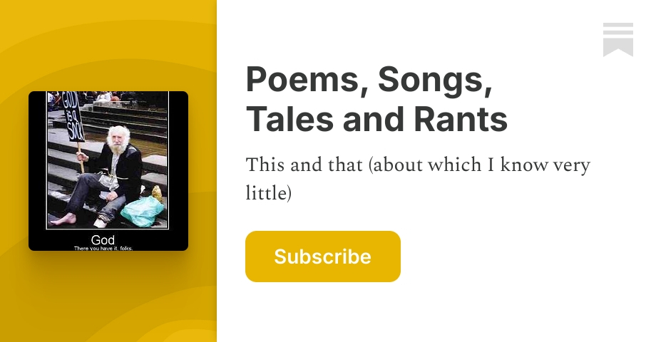 Poems, Songs, Tales and Rants | John Nugent | Substack