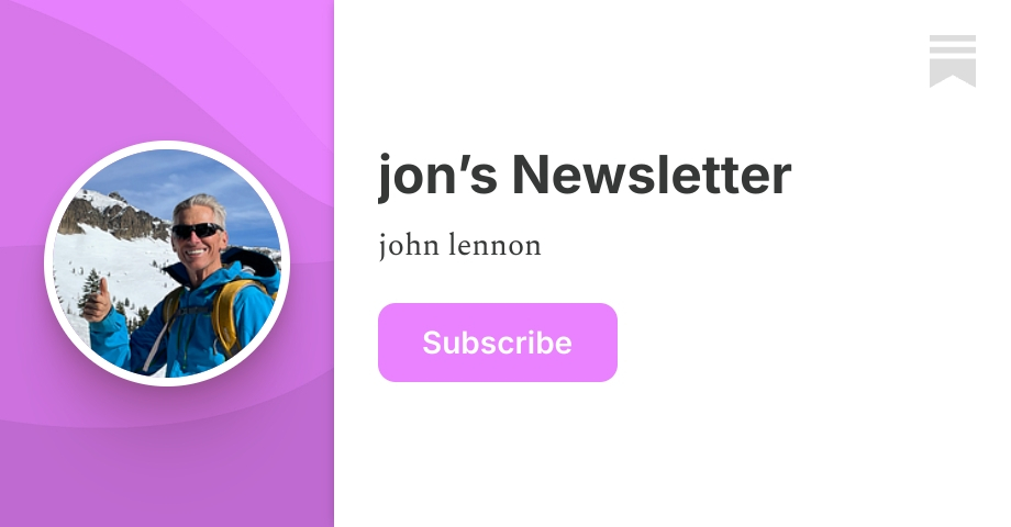 jon’s Newsletter | jon L | Substack