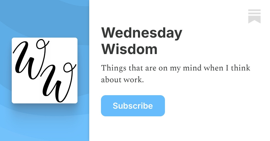 Wednesday Wisdom | Jos Visser | Substack