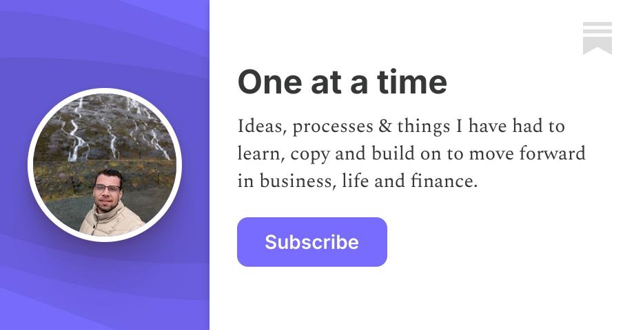 One at a time | Juan Mackie | Substack