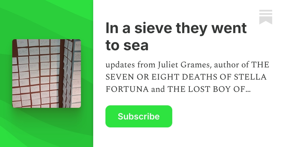 In a sieve they went to sea | Juliet Grames | Substack