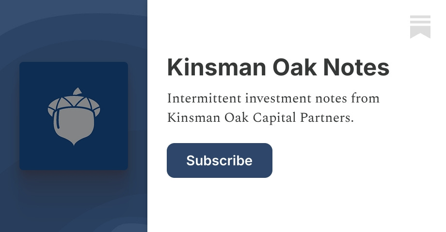 Kinsman Oak Notes | Alex Agostino | Substack