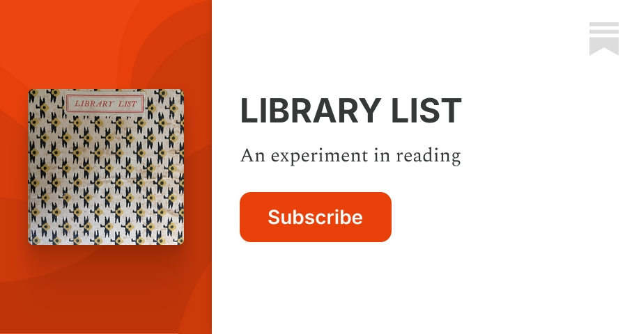 LIBRARY LIST | Sarah Pyke | Substack