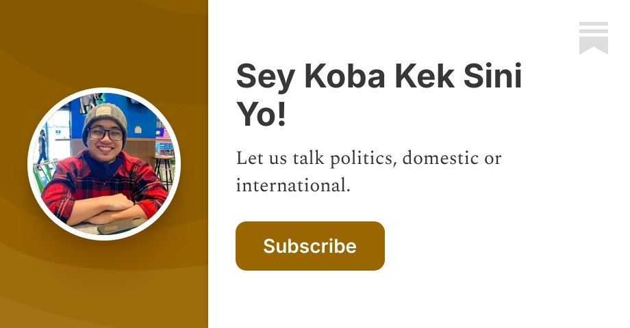 Sey Koba Kek Sini Yo! | Luqman Al-Hakim | Substack