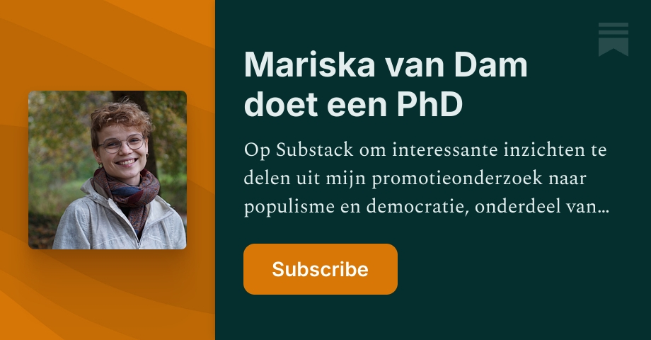 Mariska van Dam doet een PhD | Substack