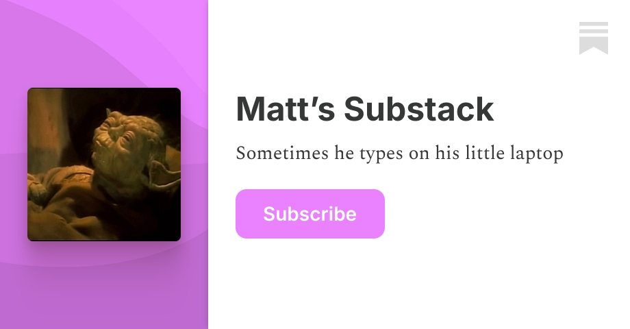 Welcome! - Matt’s Substack