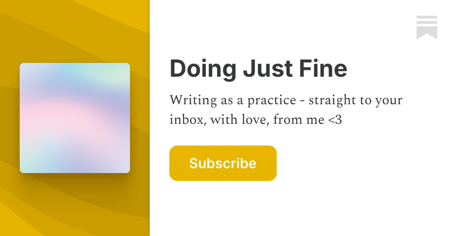 Doing Just Fine | Meaghan Frances Kelly | Substack