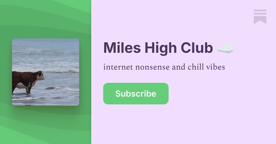 Miles High Club ☁️ | miles klee 🐠 | Substack