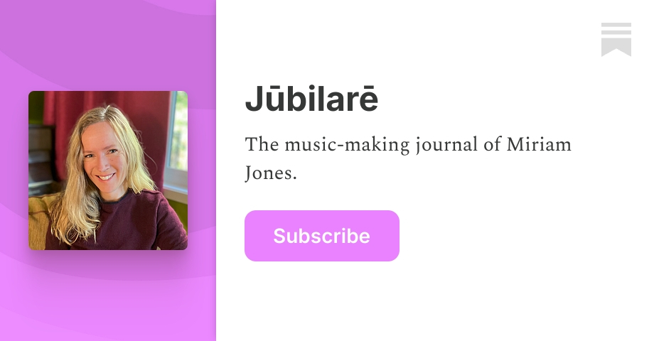 Jūbilarē | Miriam Jones | Substack