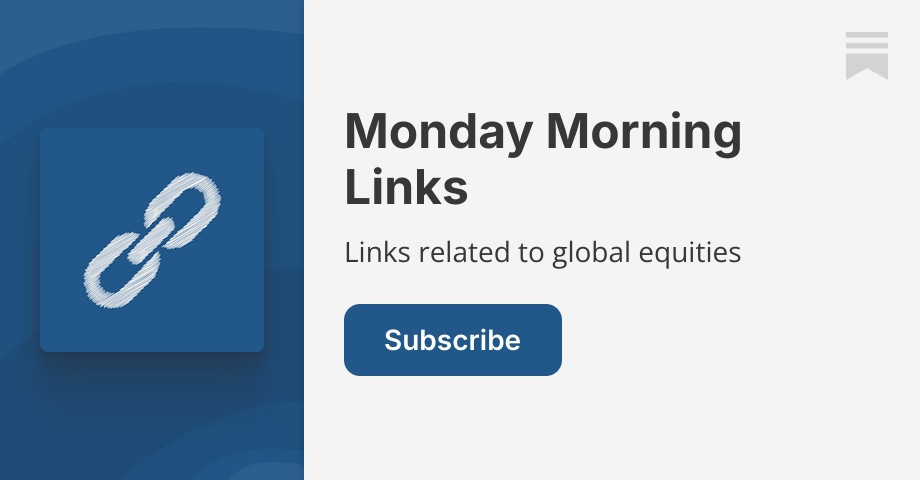 Monday Morning Links | Michael Fritzell | Substack