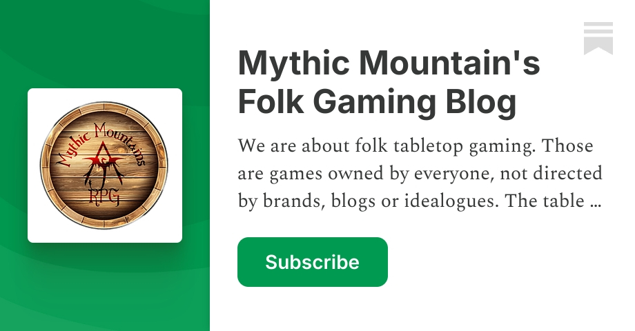 Mythic Mountain Musings | Mythic Mountains RPG | Substack