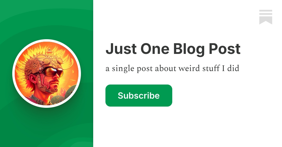 Just One Blog Post | Nat Sharpe | Substack