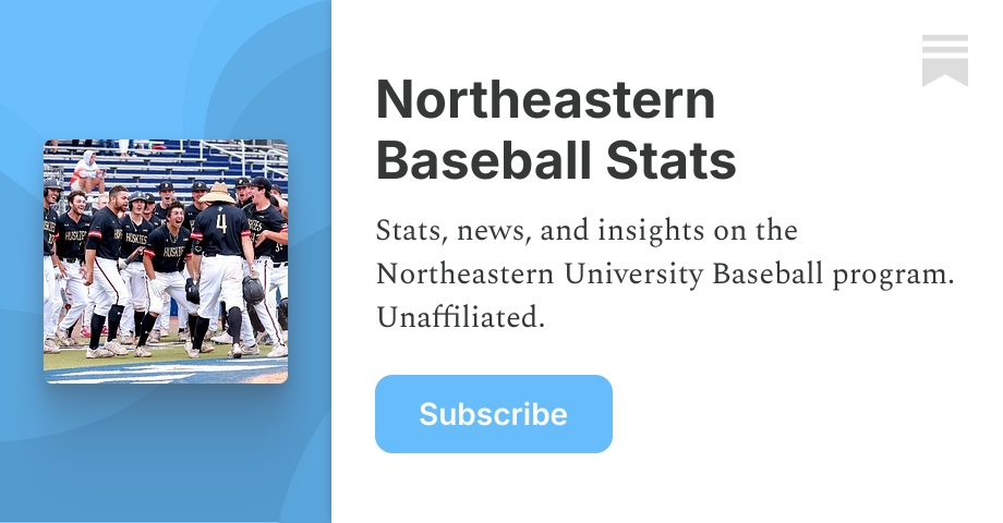 Northeastern Baseball Stats | Substack
