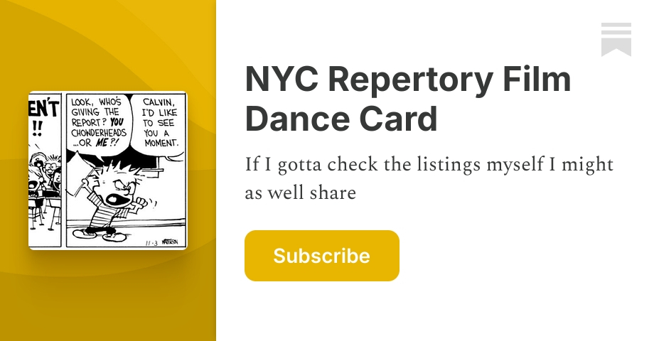 NYC Repertory Film Dance Card | Substack