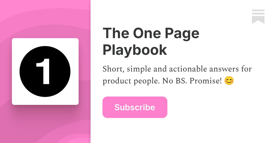 The One Page Playbook | The One Page Playbook Team | Substack