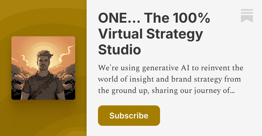 ONE... The 100% Virtual Strategy Studio | Jonathan Williams | Substack