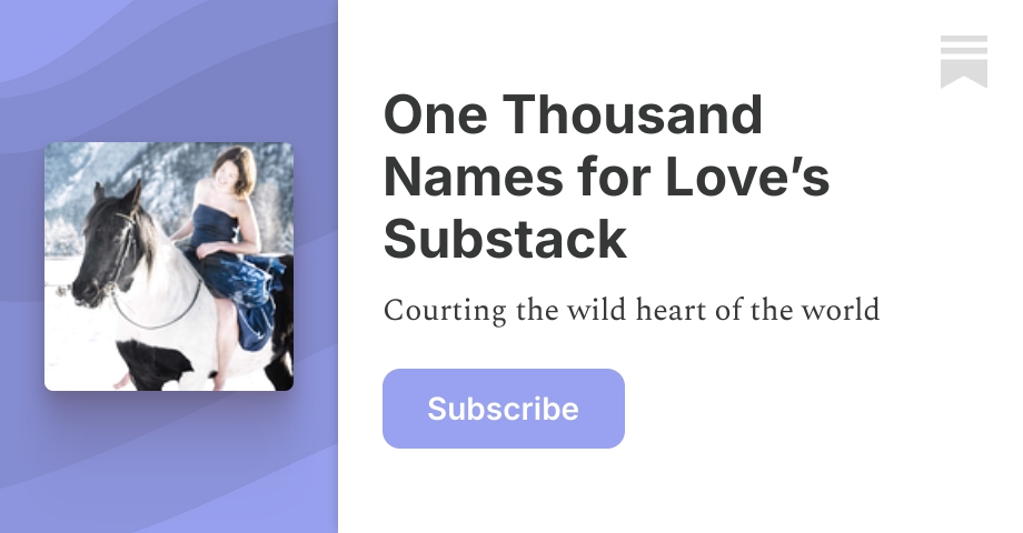 One Thousand Names for Love’s Substack | Substack