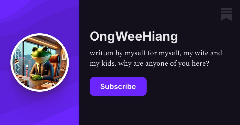 OngWeeHiang | Ong Wee Hiang | Substack