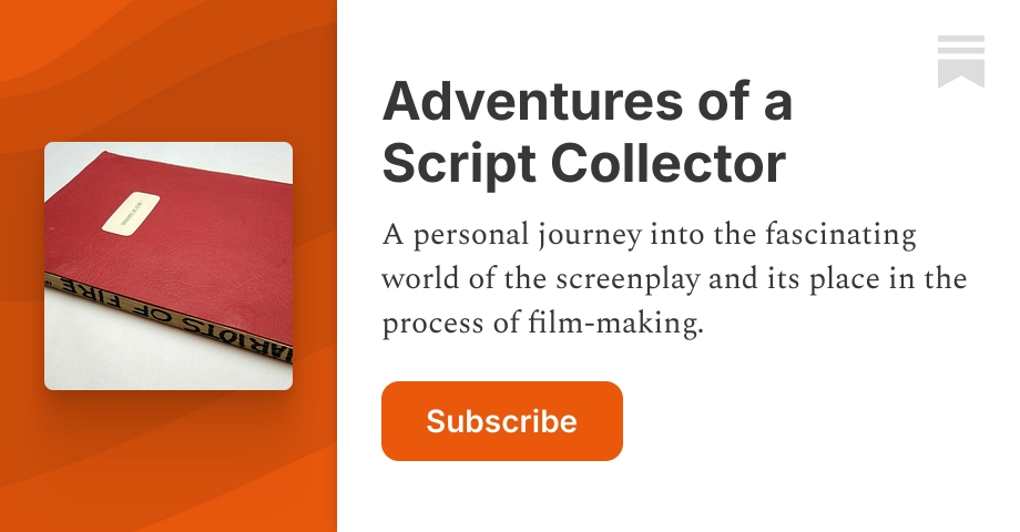 The Screenwriter's Notebook | Peter Salisbury | Substack