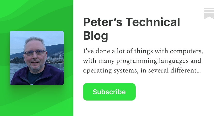 Peter’s Technical Blog | Peter Smith | Substack