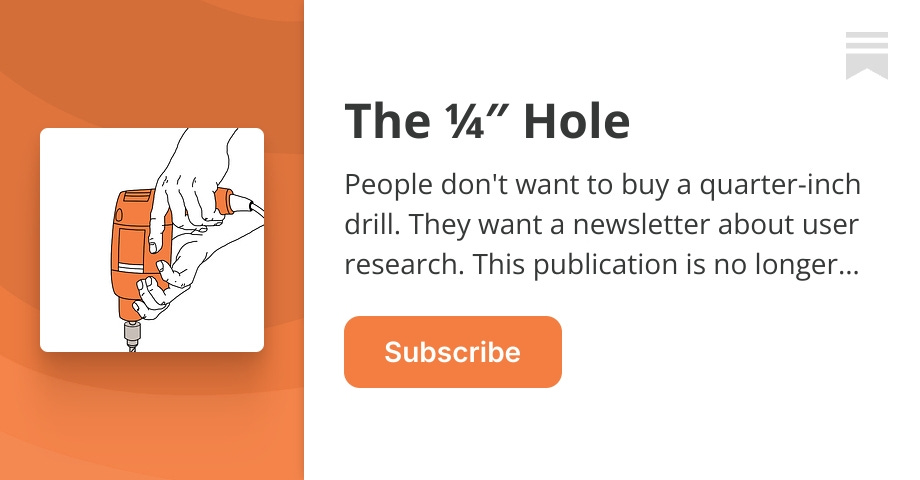 The ¼″ Hole | Substack