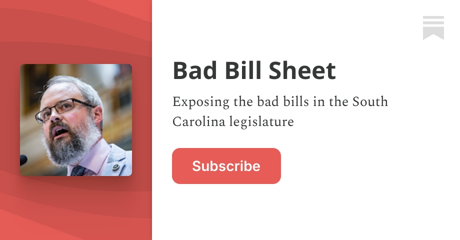 Bad Bill Sheet—January 8, 2024 - by Rep. Jonathon Hill