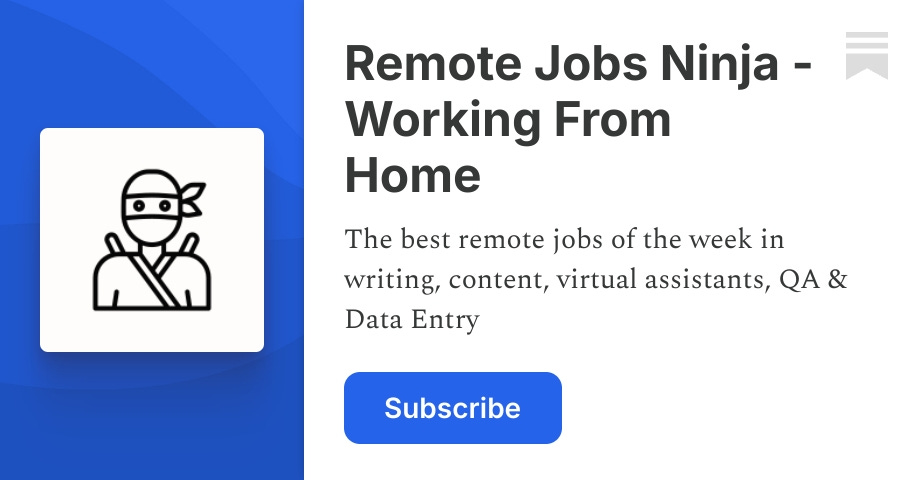 Remote Jobs Ninja - Working From Home | Substack