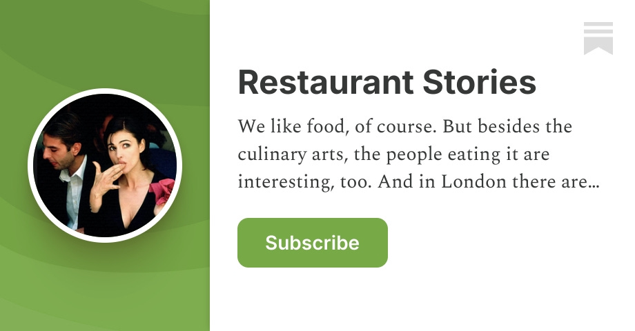 Restaurant Stories | Rixa | Substack