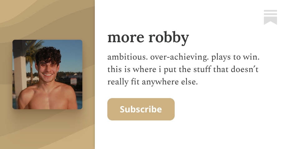 Robby’s Substack | Robby Weber | Substack