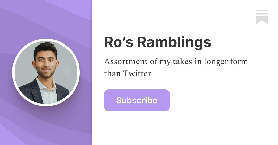 Ro’s Ramblings | Roshun Patel | Substack