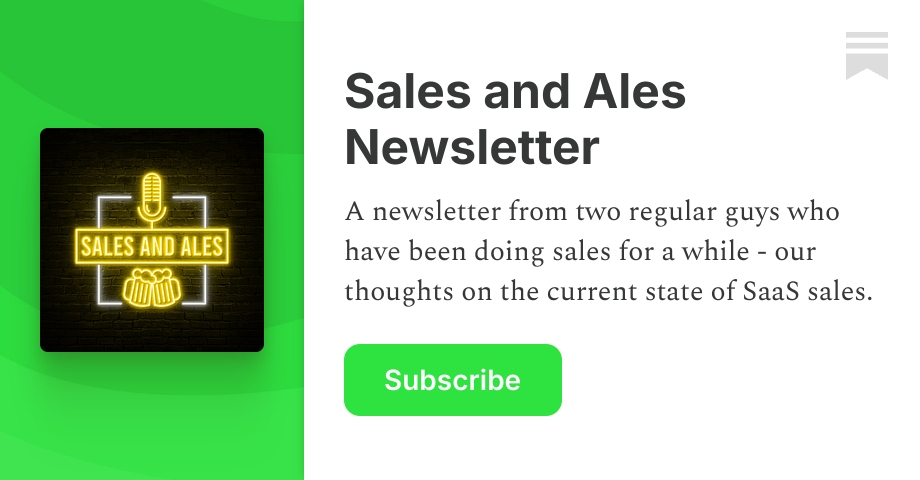 Sales and Ales Newsletter | Emil Gondos | Substack