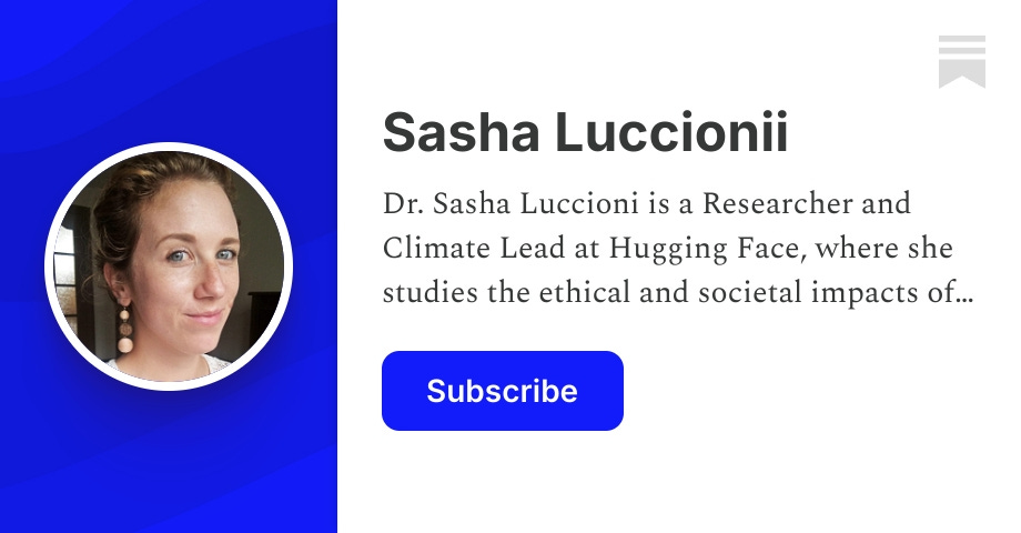 Sasha Luccionii | Substack