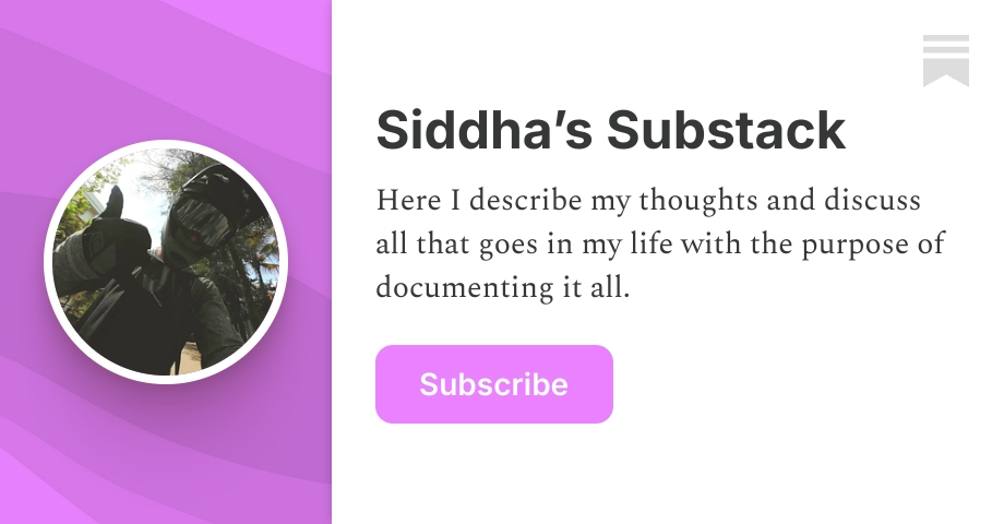 Welcome back - by certified ganya - Siddha’s Substack