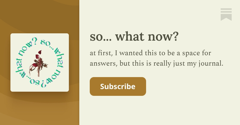 so... what now? | simi | Substack