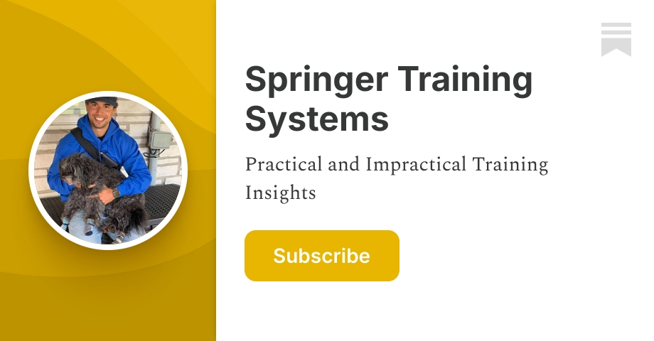 Springer Training Systems | Substack