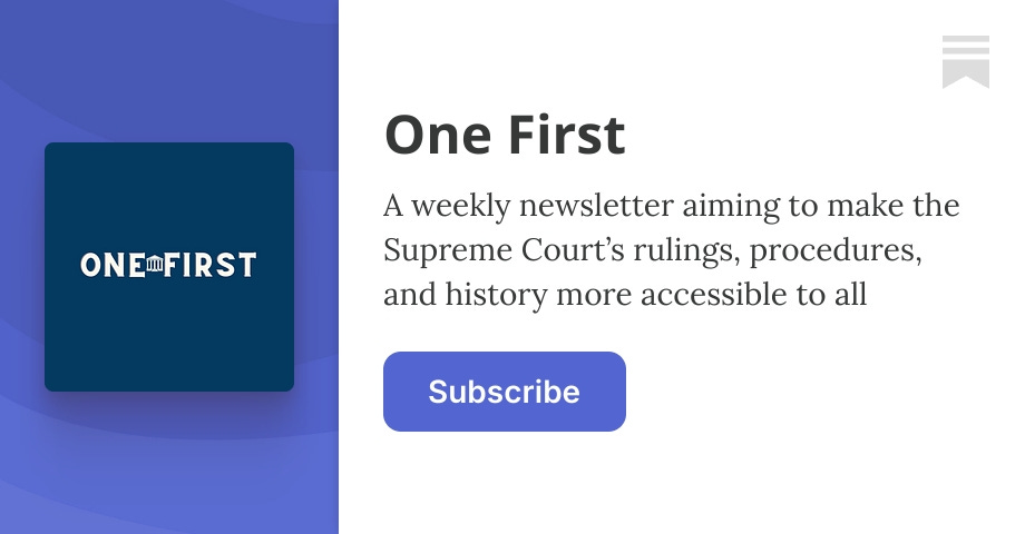 One First | Steve Vladeck | Substack