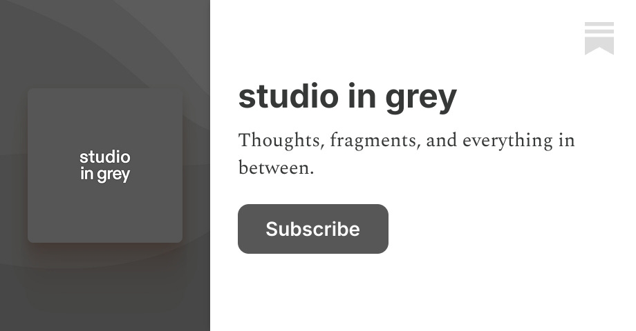 studio in grey | Substack