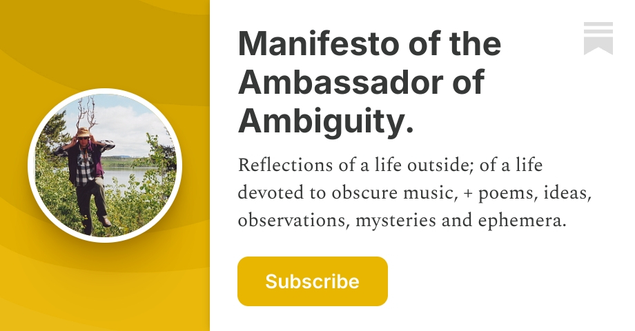 Manifesto of the Ambassador of Ambiguity. | Substack
