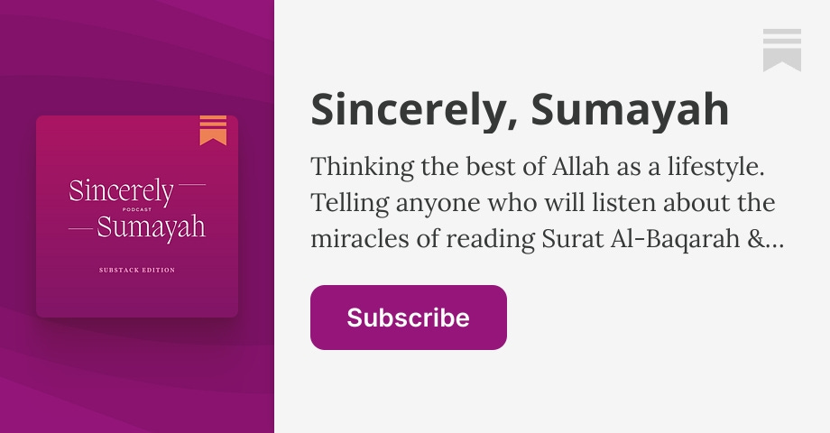 Sincerely, Sumayah | Sumayah A. Hassan | Substack
