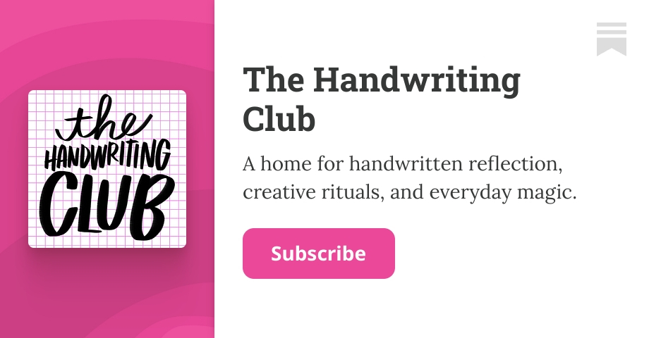 The Handwriting Club | Tracy Benjamin | Substack