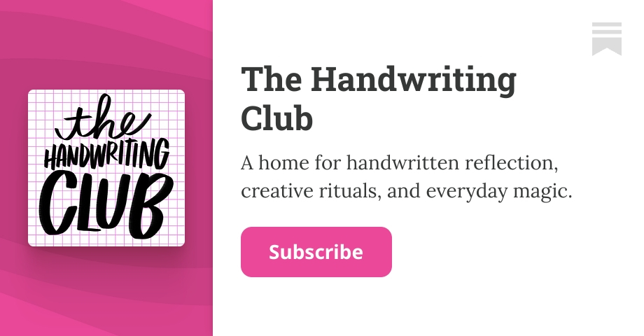 The Handwriting Club | Tracy Benjamin | Substack