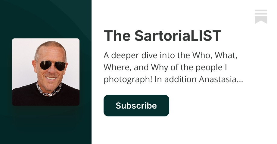 The SartoriaLIST | Scott Schuman | Substack